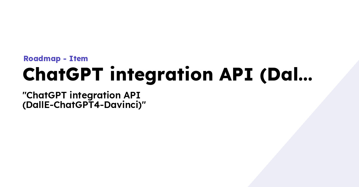ChatGPT integration API (DallE-ChatGPT4-Davinci) - Mixpost Roadmap