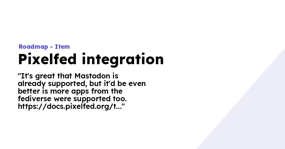Pixelfed integration - Mixpost Roadmap