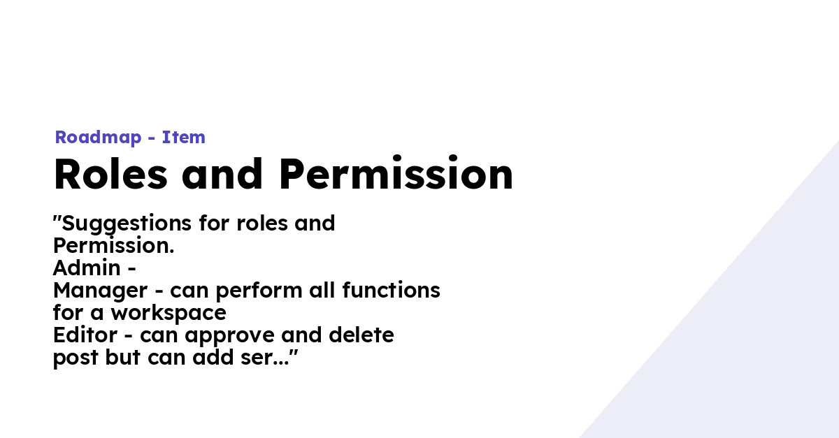 Roles and Permission - Mixpost Roadmap