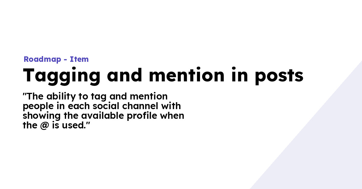Tagging and mention in posts - Mixpost Roadmap