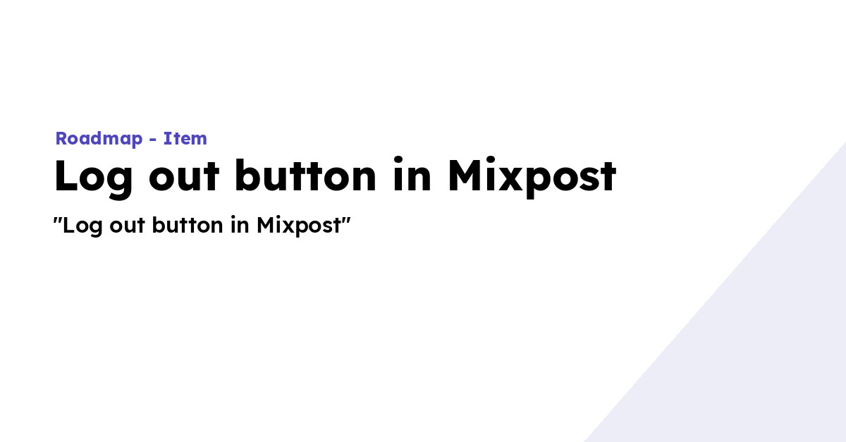 Log out button in Mixpost - Mixpost Roadmap