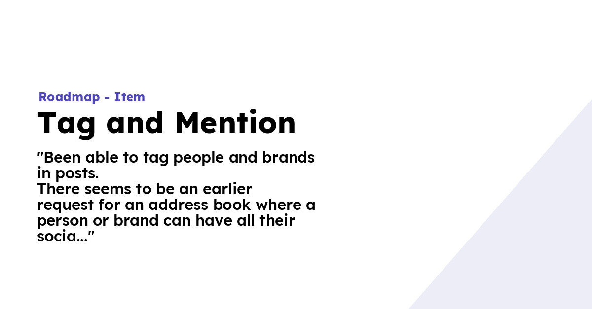 Tag and Mention - Mixpost Roadmap