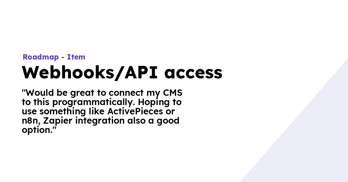 Webhooks/API access - Mixpost Roadmap