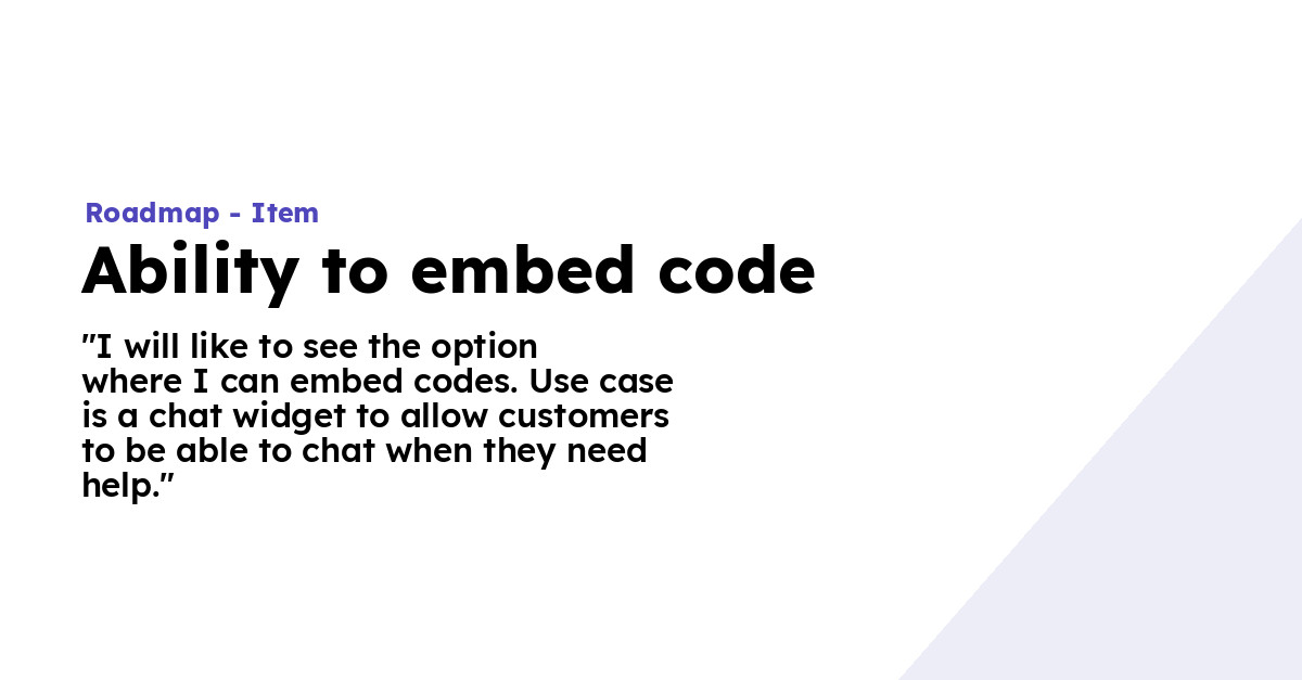 Ability to embed code - Mixpost Roadmap