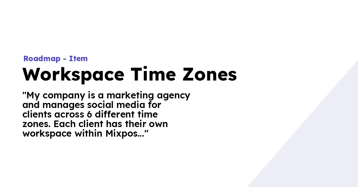 Workspace Time Zones - Mixpost Roadmap